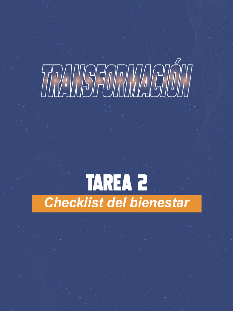 Tarea 2 Checklist Del Bienestar | PDF | Alimentos | Panes