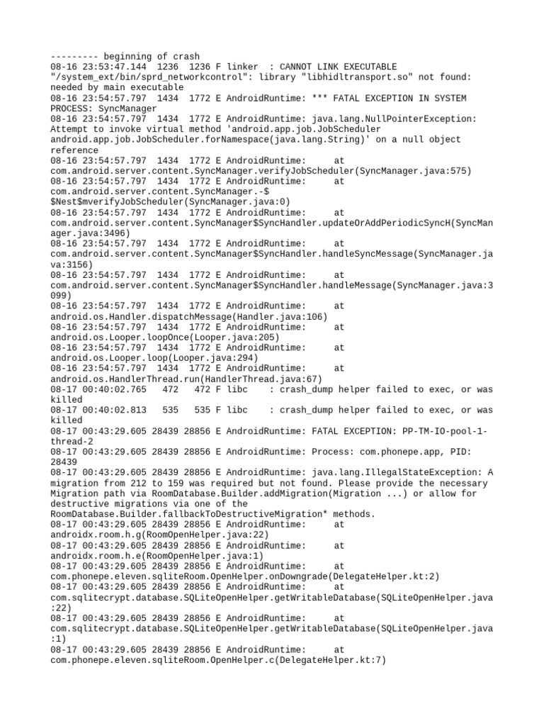 Standby Android Log 2024 0818 072925 | PDF