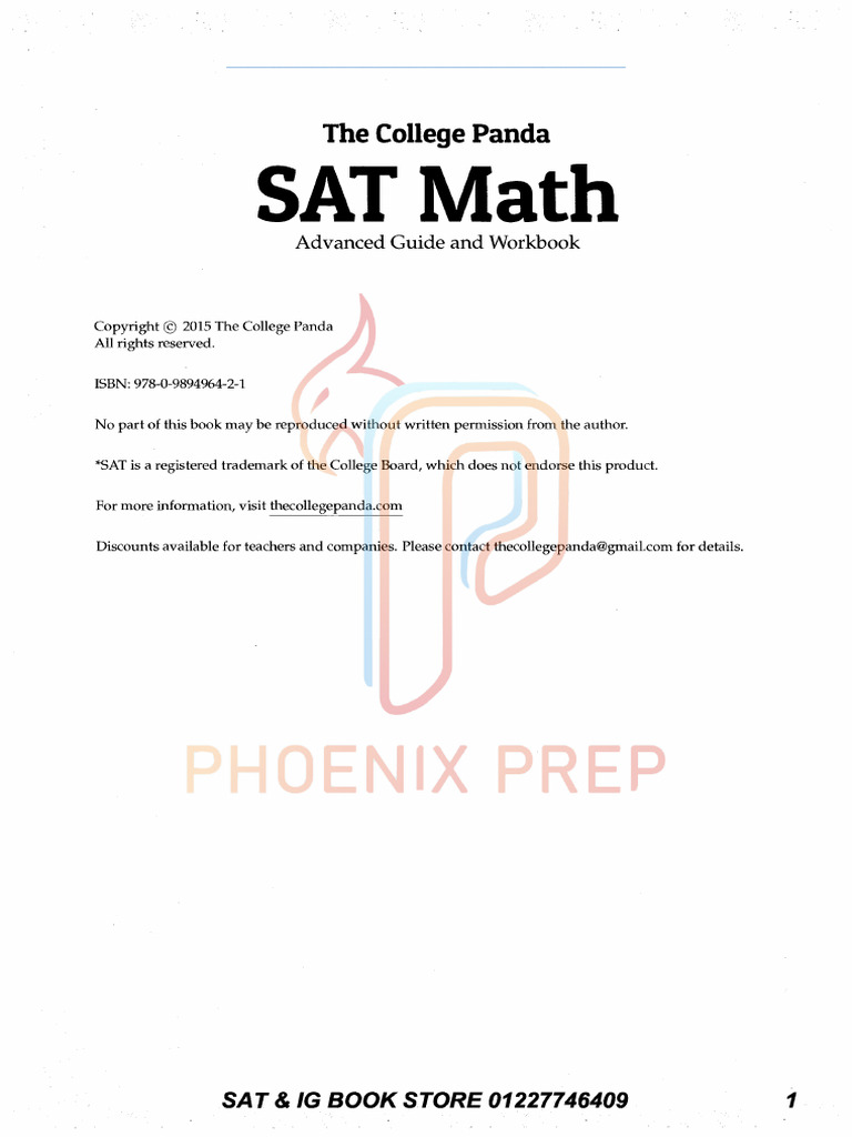SAT-Math-The-Advanced-Guide-and-Workbook-for-the-New-SAT Without Key | PDF