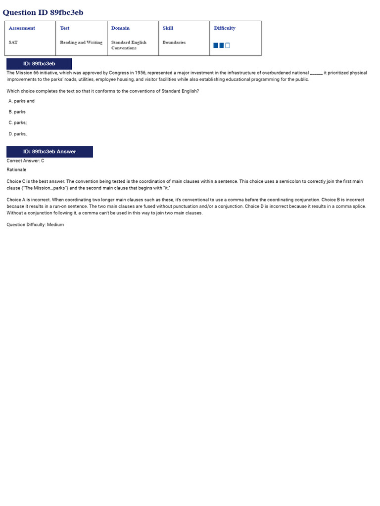 SAT Suite Question Bank - medium boundaries | PDF