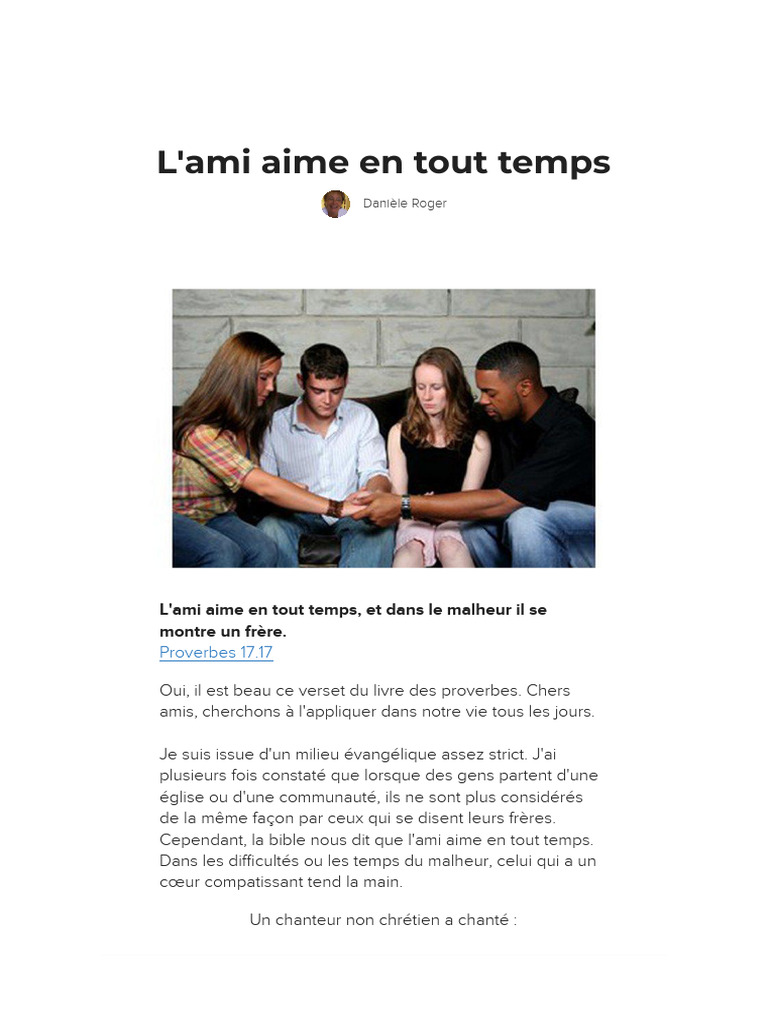 Lami Aime en Tout Temps | PDF