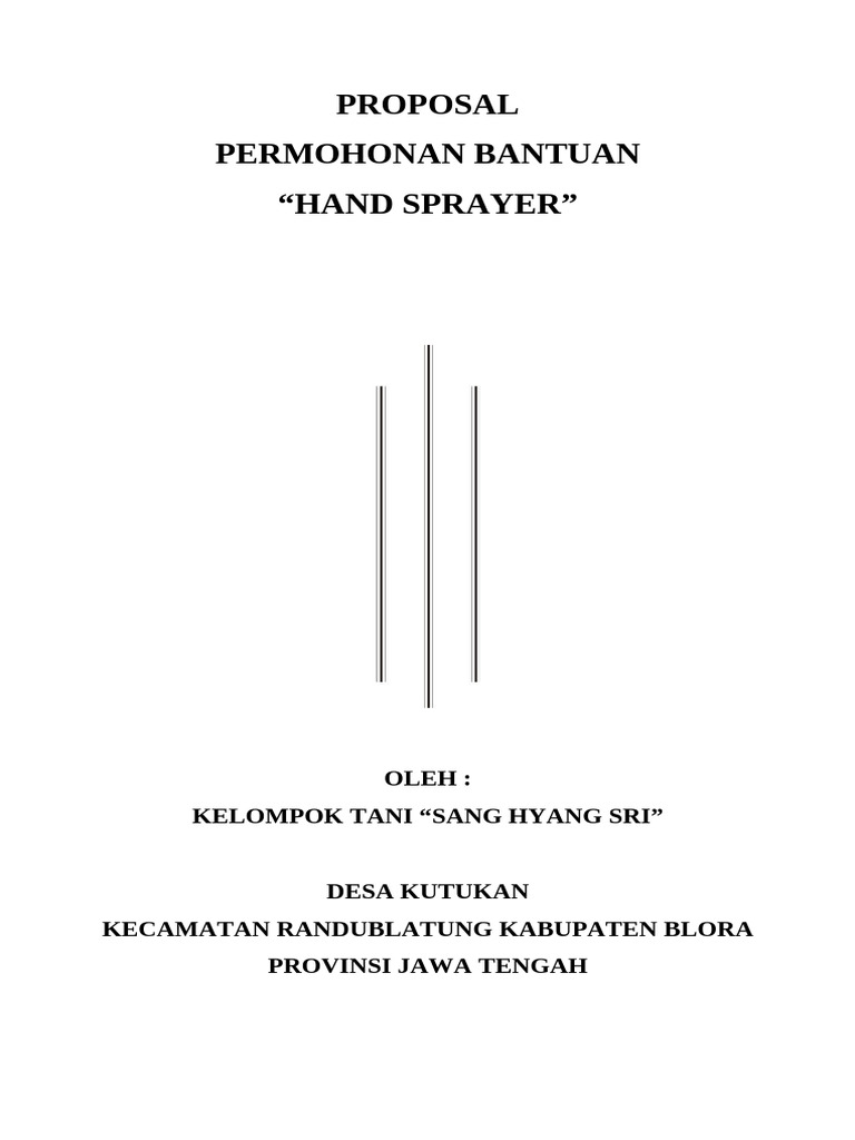 PROPOSAL Hand Sprayer SHS | PDF