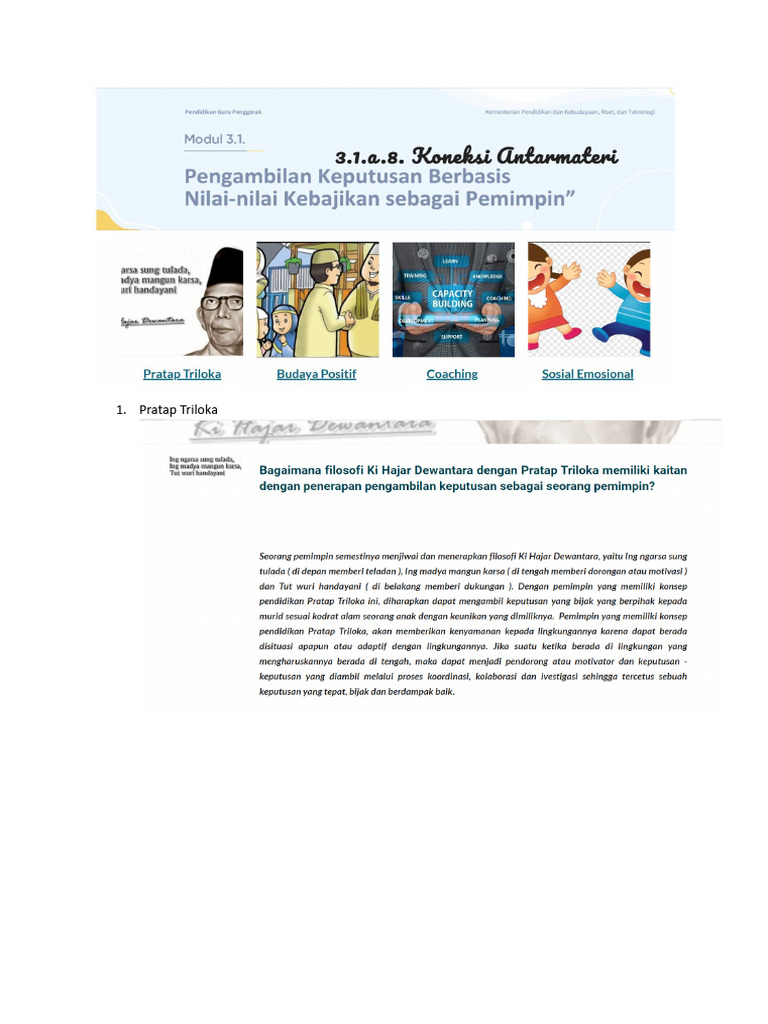 Koneksi Antar Materi Modul 3.1 - Nurul HS - CGP.A.9.037B | PDF