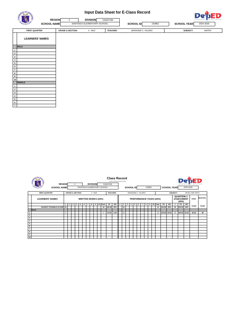GRADE 4 MAPEH With Automated MPS MATATAG Curriculum | PDF