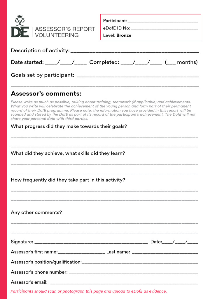 DofE Assessors Reports | PDF DofE Assessors Reports | PDF