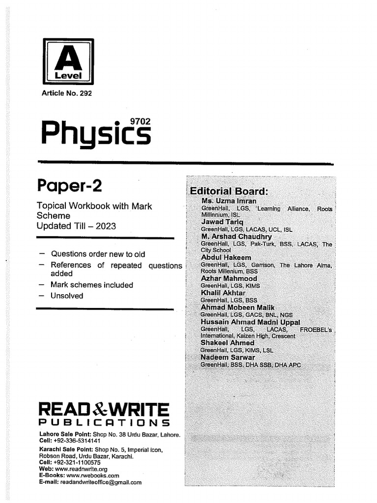 A Level Physics P2 Sample | PDF