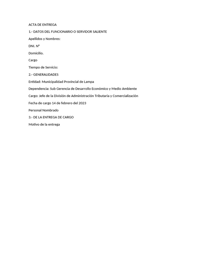 Acta de Entrega 2024 | PDF