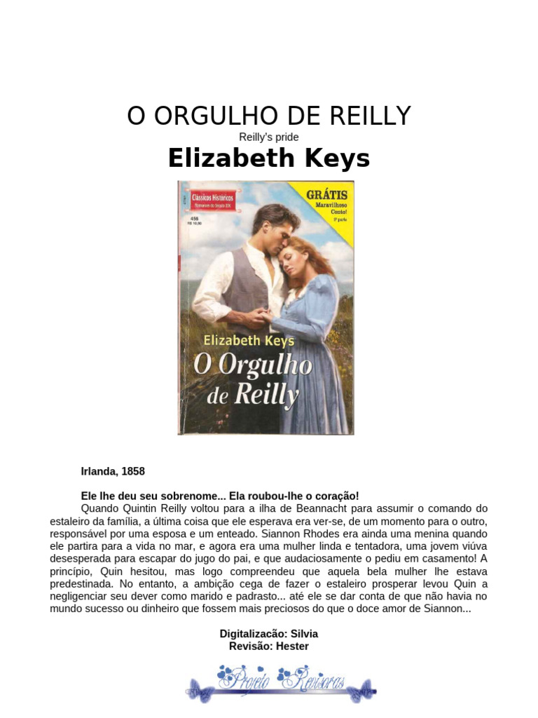 Elizabeth Keys - O Orgulho de Reilly (CH 456) | PDF