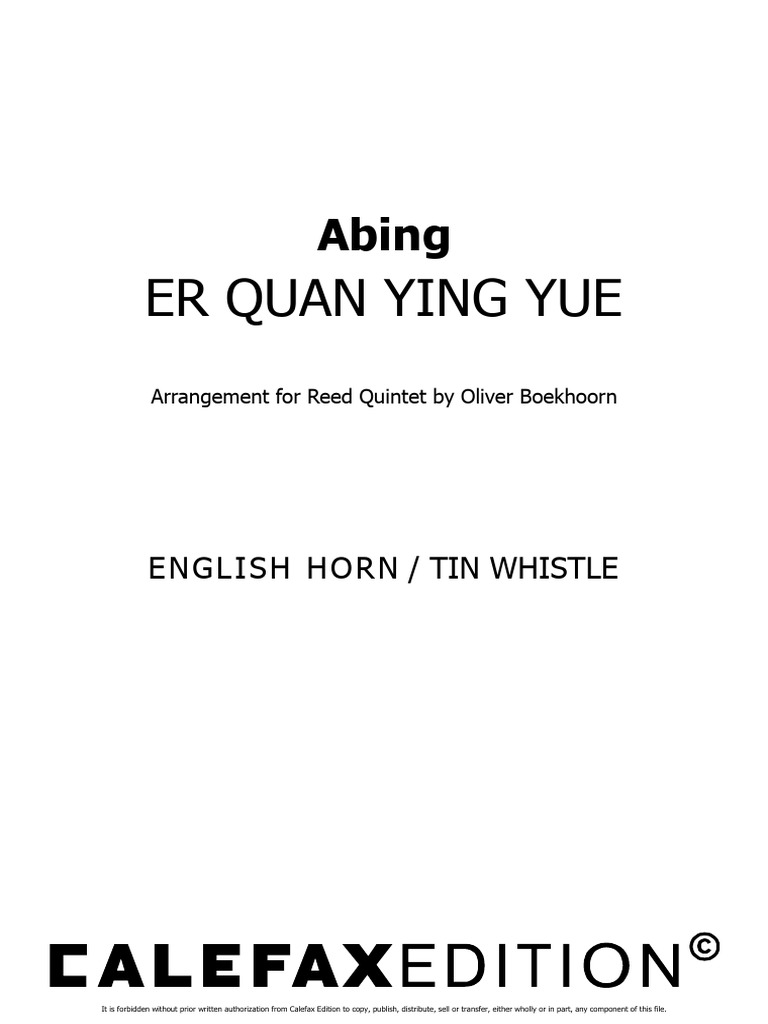 Er Quan Ying Yue English Horn | PDF