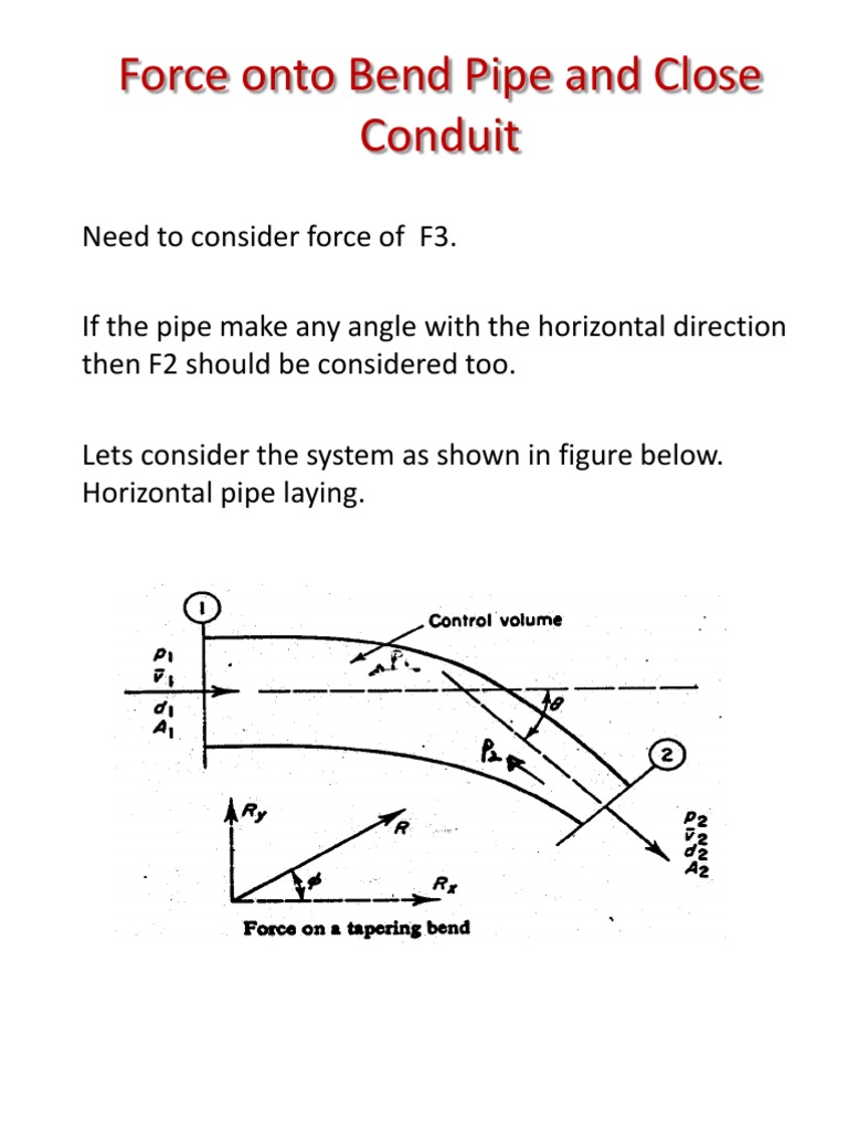 Force in Bend Pipe