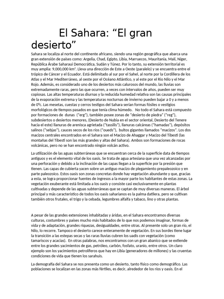 El Sahara | PDF