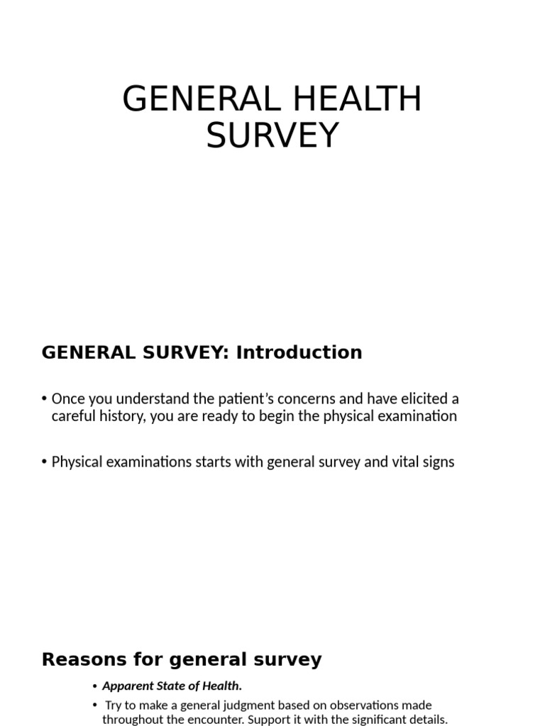 General Health Survey | PDF