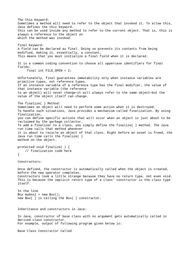 Constructors This Finalize | PDF