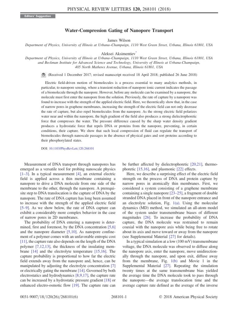 Wilson and Aksimentiev - 2018 - Water-Compression Gating of Nanopore ...