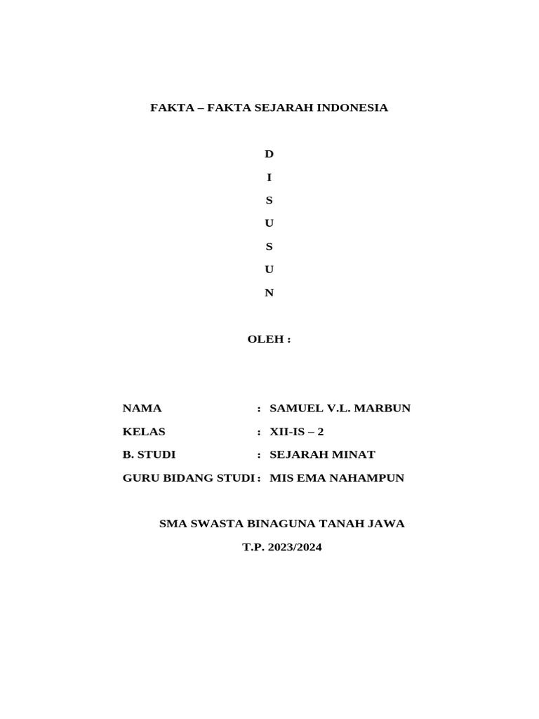Fakta Fakta Sejarah Indonesia | PDF