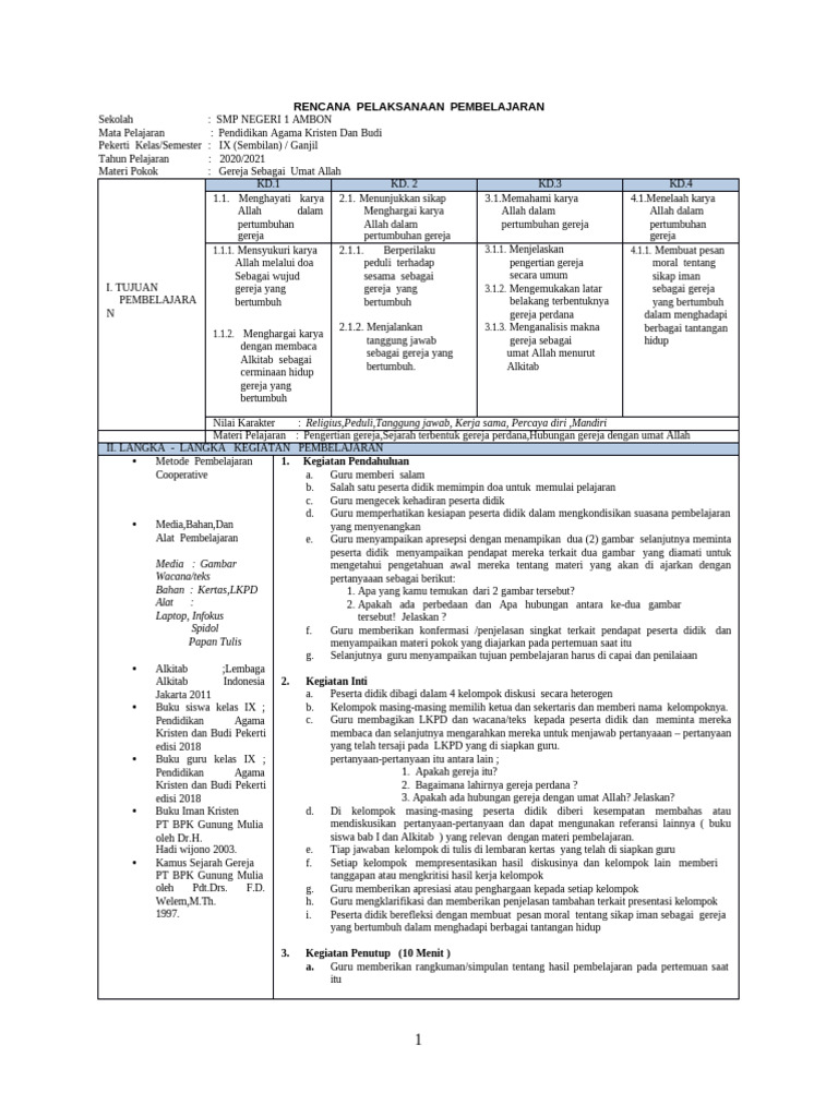 Format Penilaian KLS 9 | PDF
