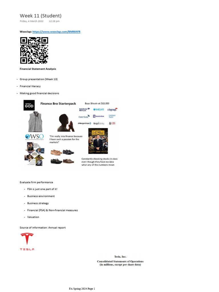 Week 11 Notes (Student) | PDF