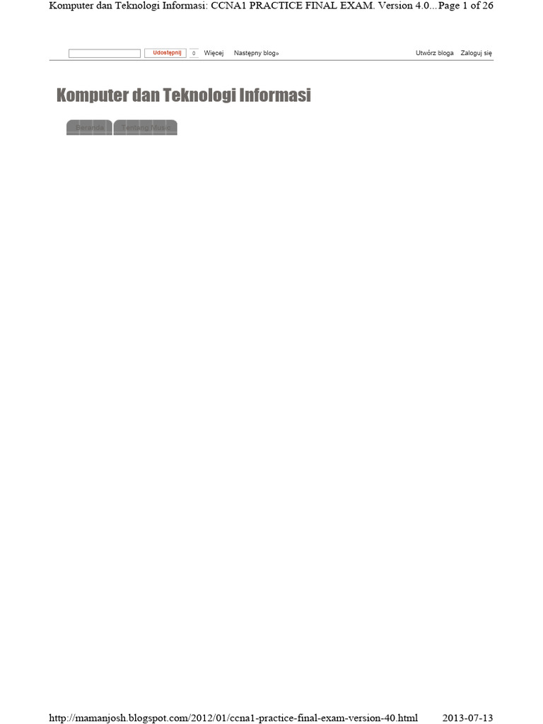 Ccna1 Practice Final Exam | PDF