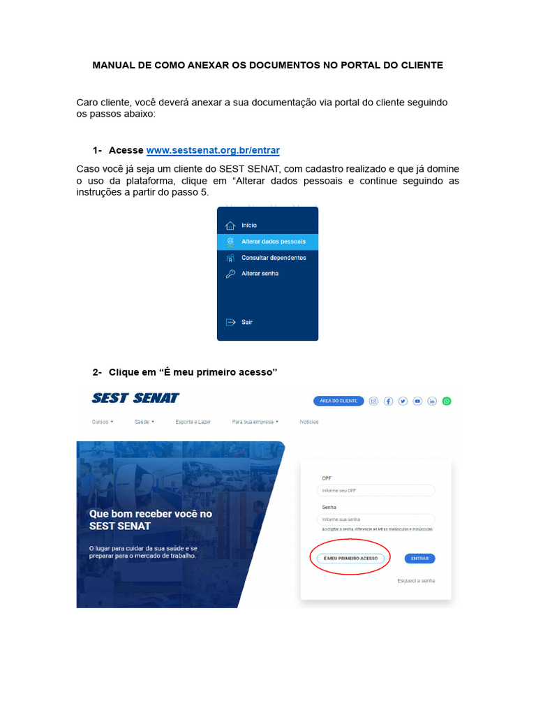 Manual de Como Anexar Os Documentos No Portal Do Cliente | PDF