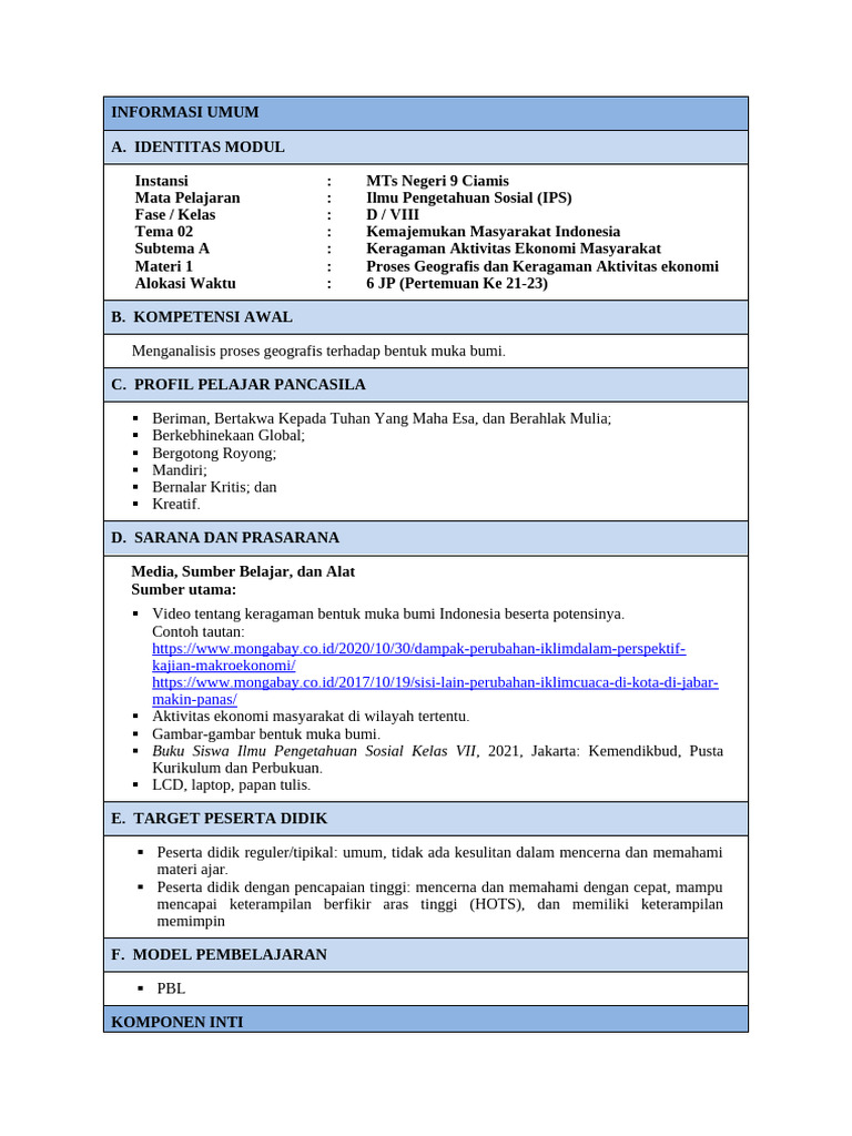 Modul Ajar Tema 02 | PDF