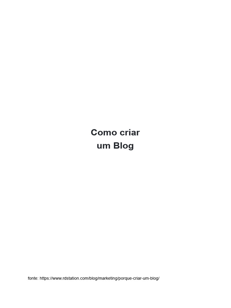 Como Criar Um Blog Pdf 