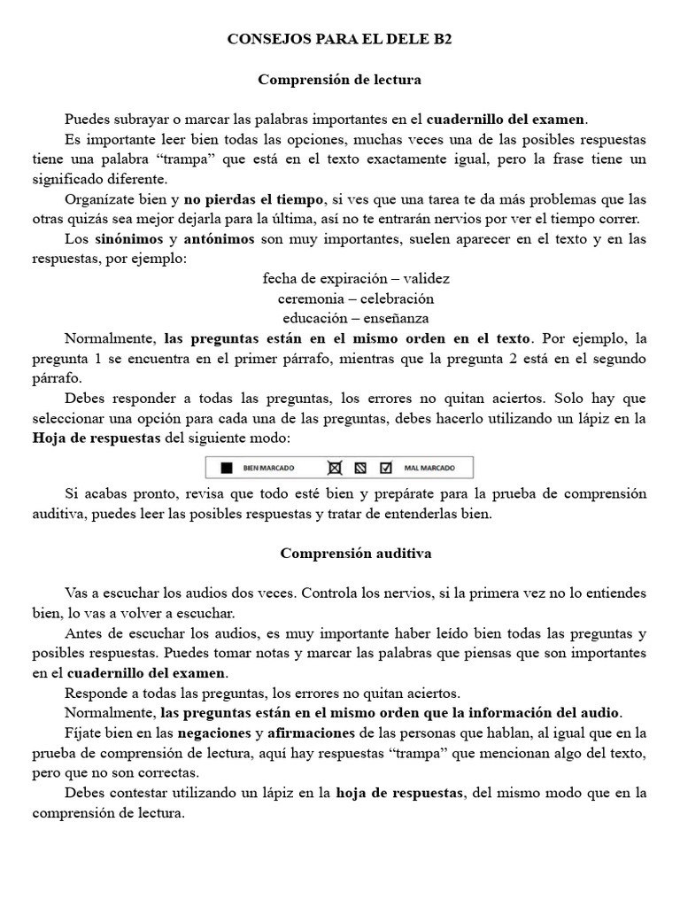 Consejos para El Dele B2 | PDF