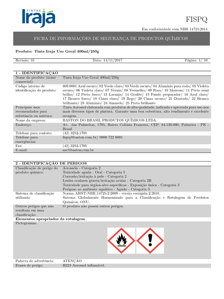 Fispq Spray Uso Geral 400ML | PDF