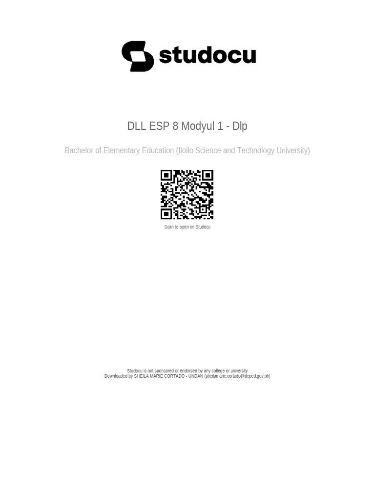 DLL Esp 8 Modyul 1 DLP | PDF