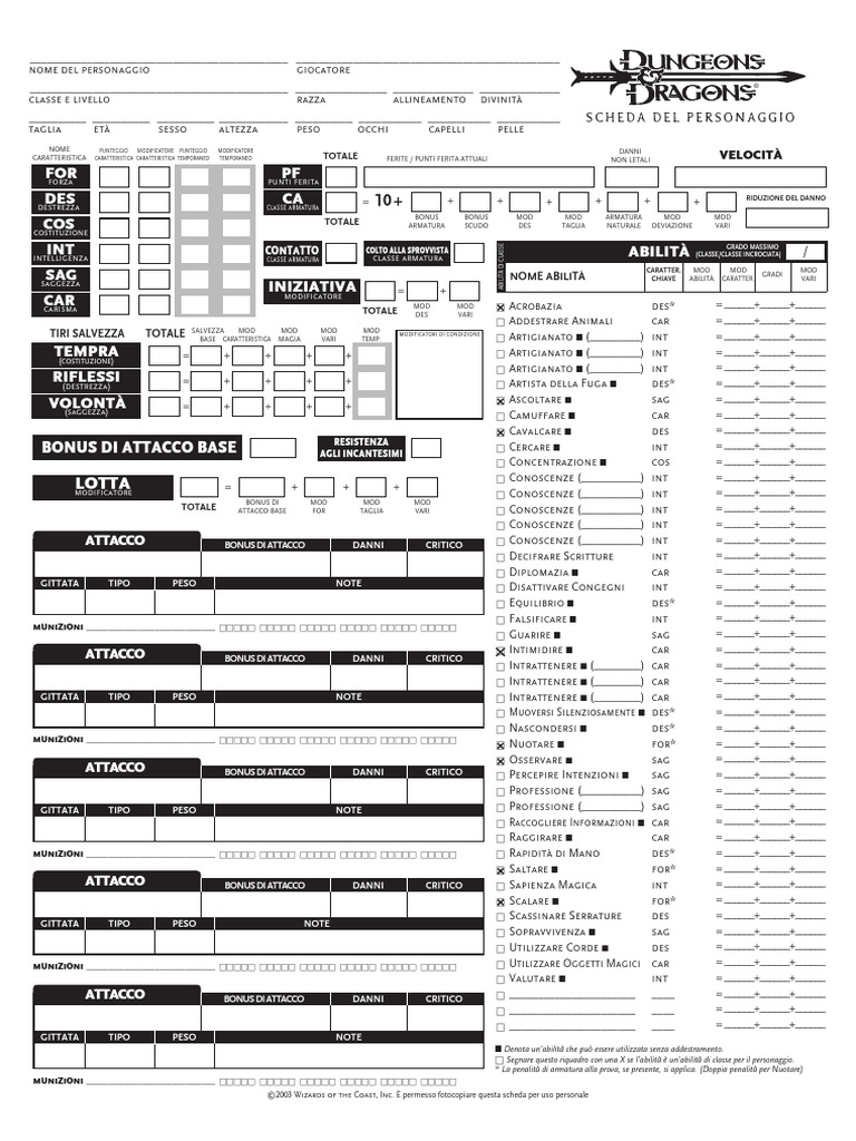 Scheda PG Desktop | PDF