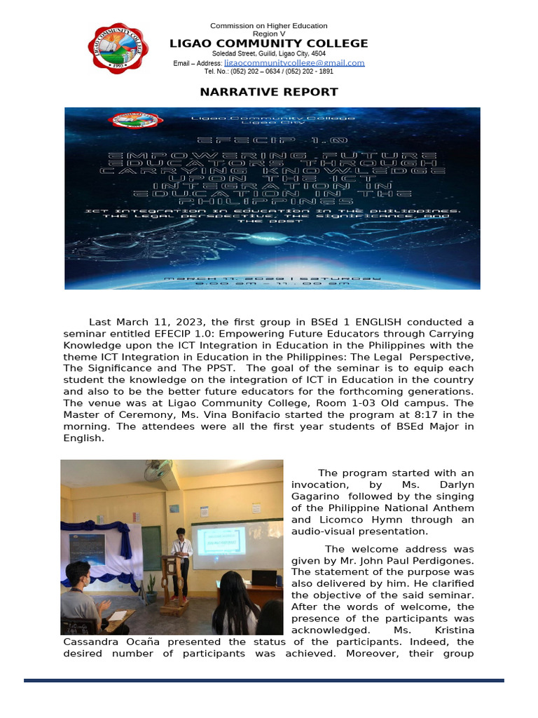 Narrative Report | PDF