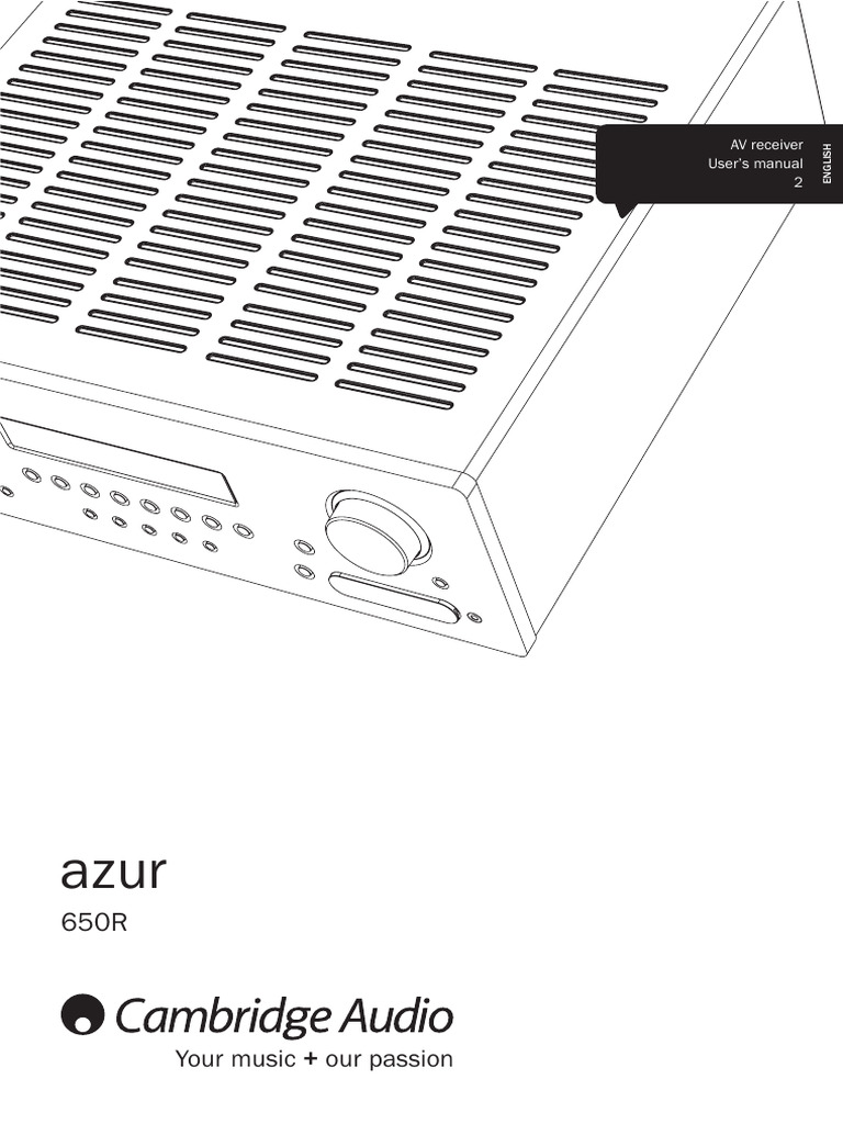 Azur 650R User Manual English | PDF
