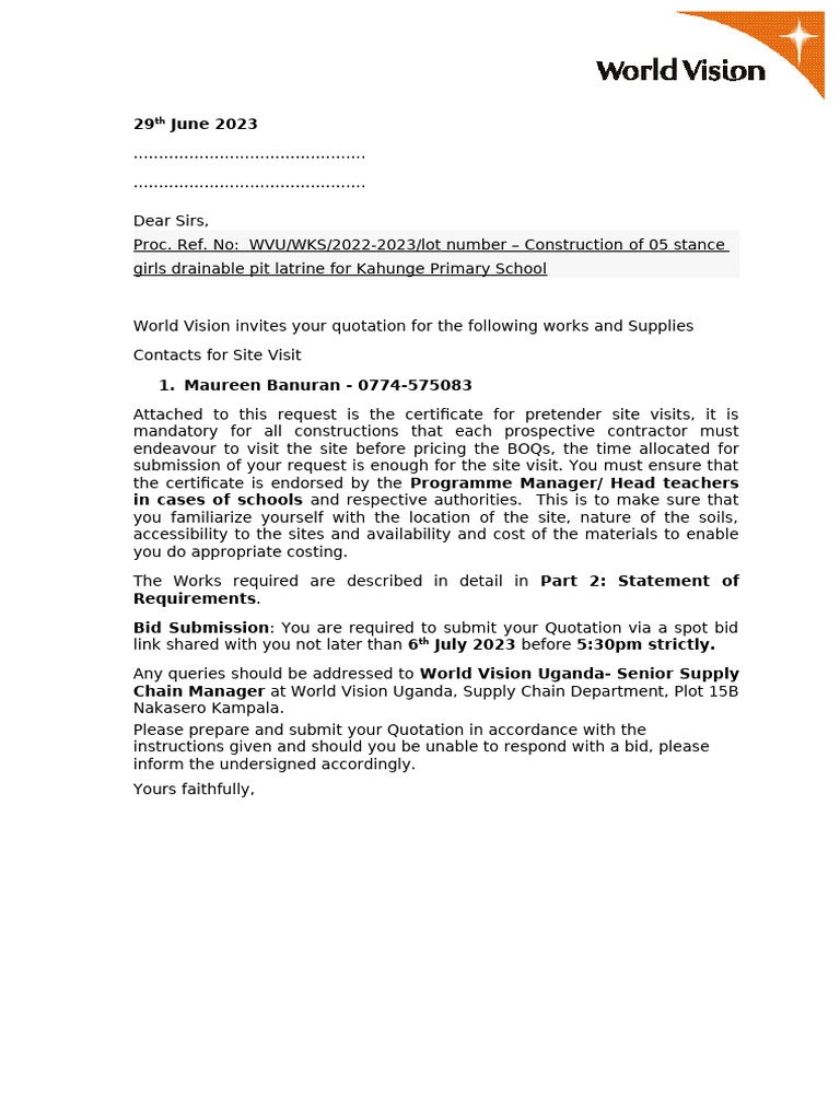 Itb For Construction | PDF