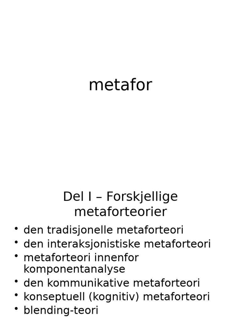 Metafor Og Metonymi | PDF