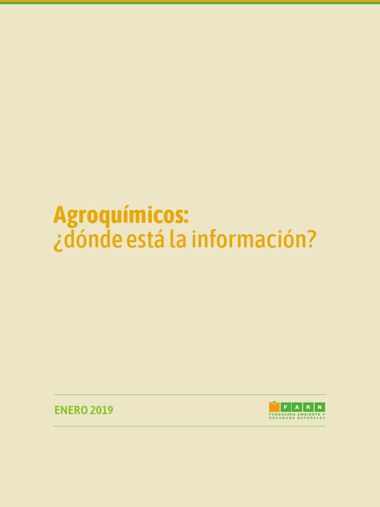 Agroquímicos. Dónde Está La Información - FARN | PDF