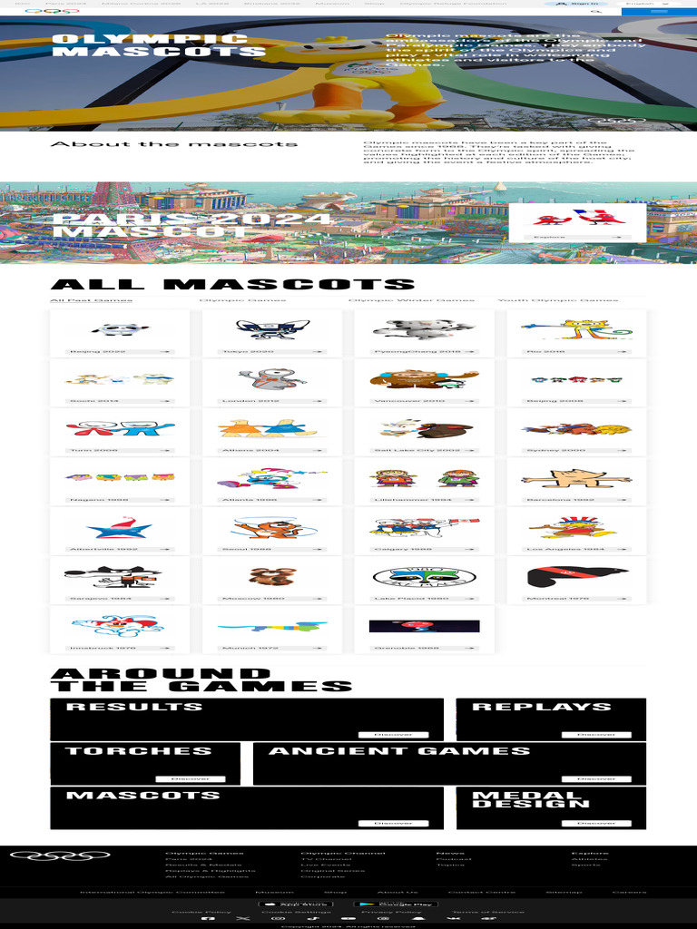 Olympic Mascots - Official List of All Olympic Games Mascots | PDF