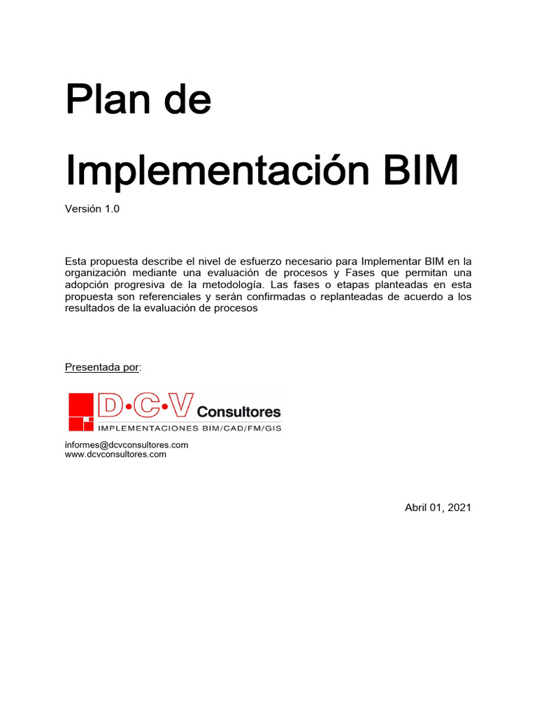 Plan de Implementacion Coordinacion BIM | PDF | Software | Informática