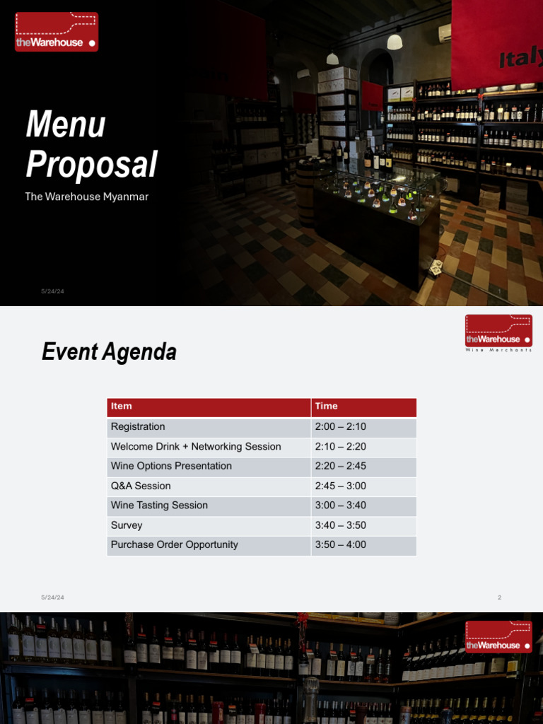 TWH Menu Proposal | PDF