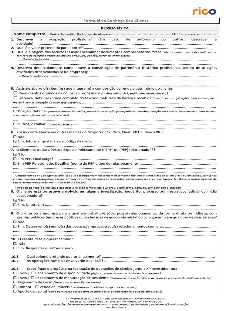 Formulário Rico | PDF | Business | Computers