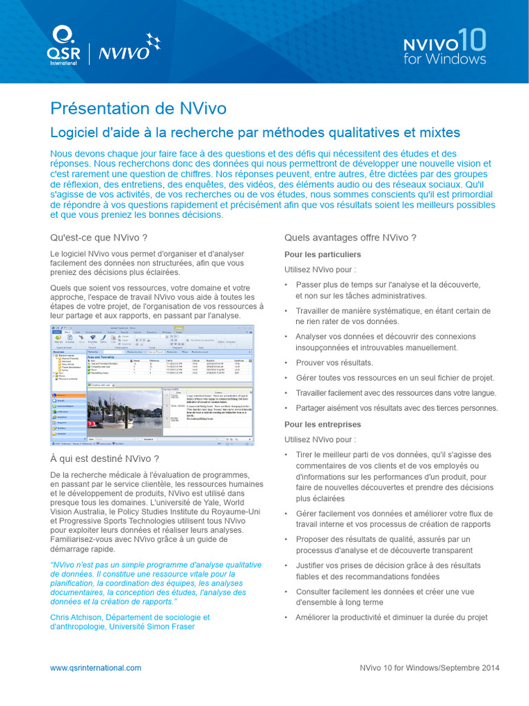 NVivo 10 Overview French | PDF