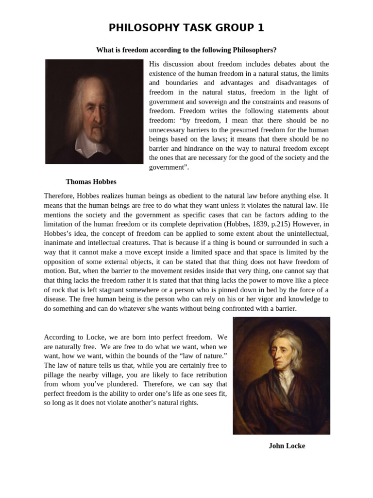 Concept of Freedom Philosophy Group 1 | PDF