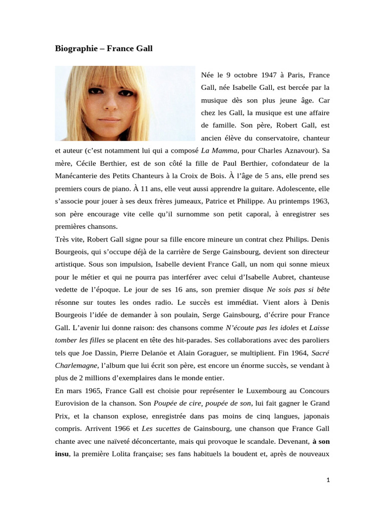Biographie - France Gall | PDF