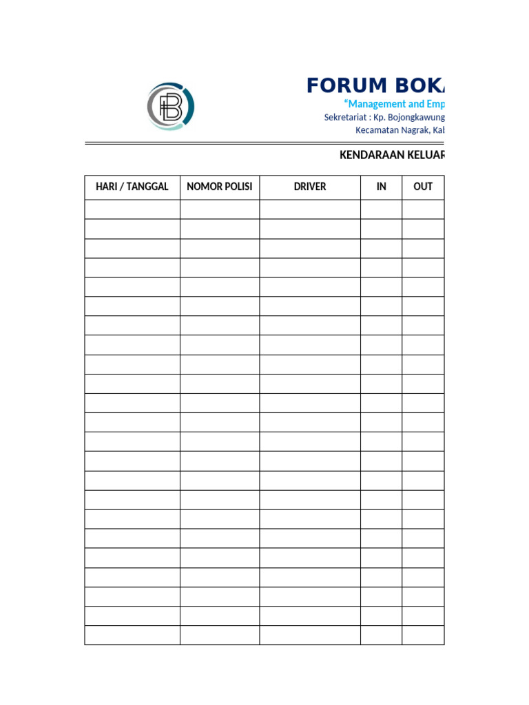 Buku Keluar Masuk Truk | PDF