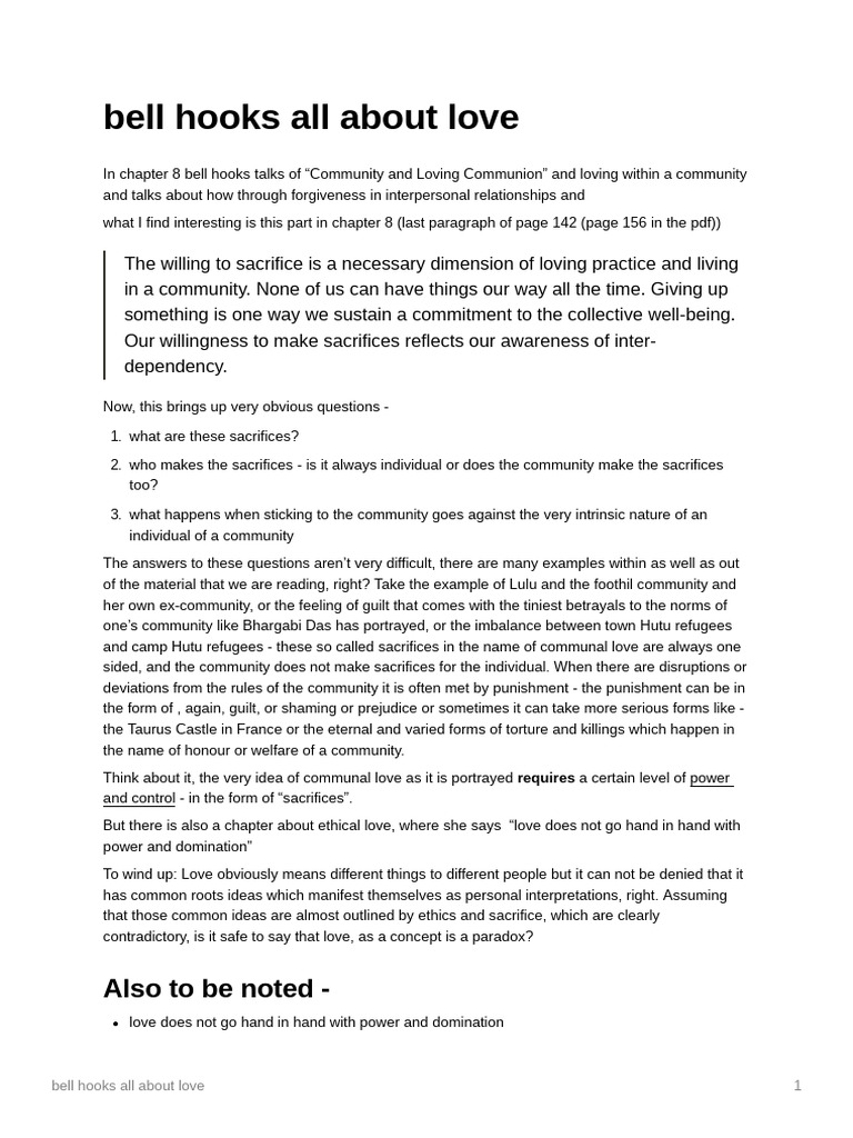 Bell Hooks All About Love | PDF