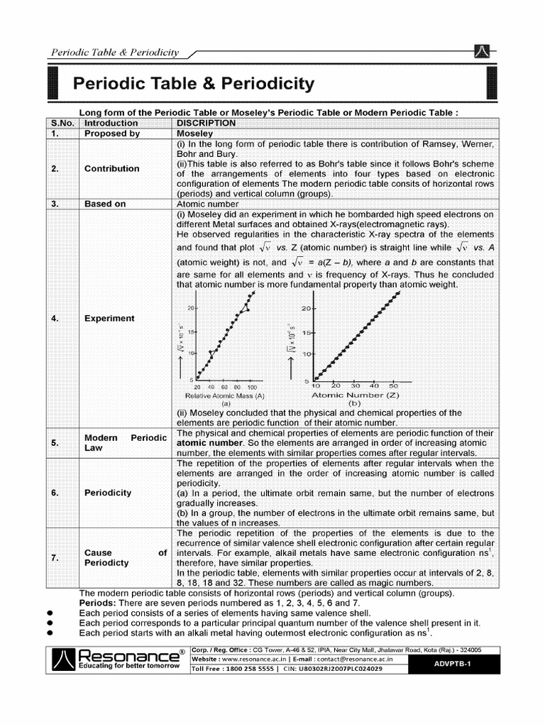 (13382) Handouts 1 Periodic Table B | PDF