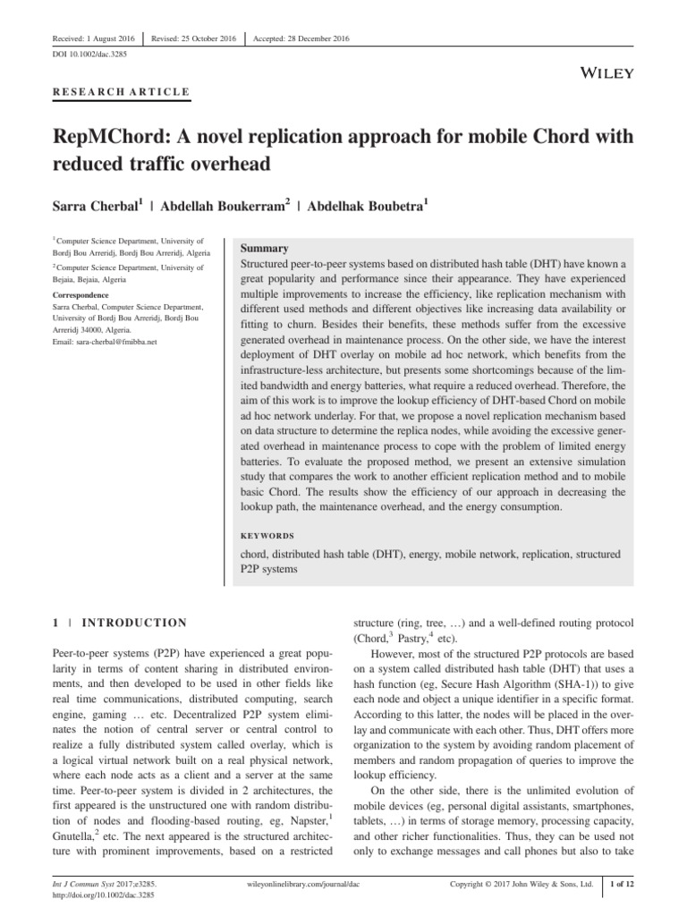 RepMChord A Novel Replication Approach | PDF