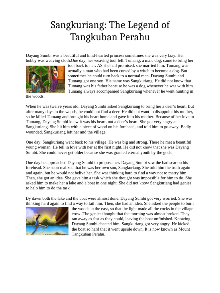 Sangkuriang the legend of tangkuban perahu | PDF