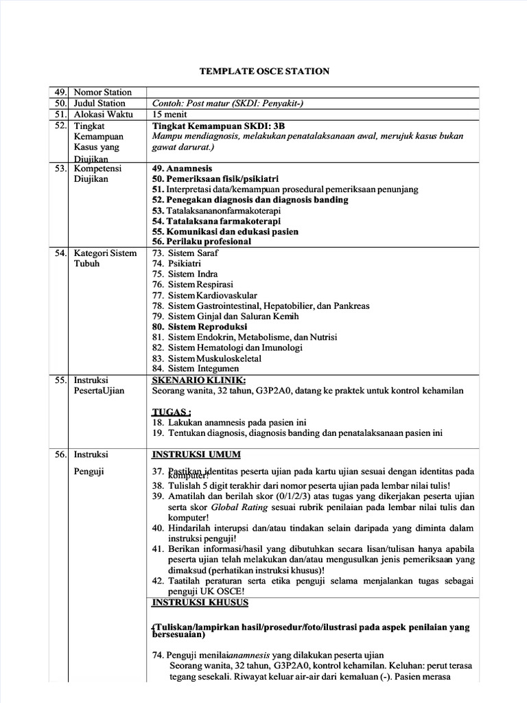 PDF Contoh Osce Obsgyn - Compress | PDF