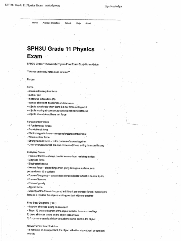Sph3u One Notes File | PDF