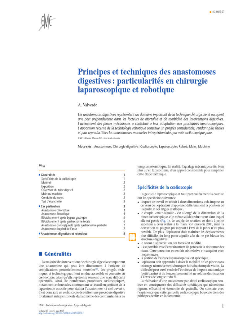 Anastomoses Digestives - Coelio-Robot | PDF