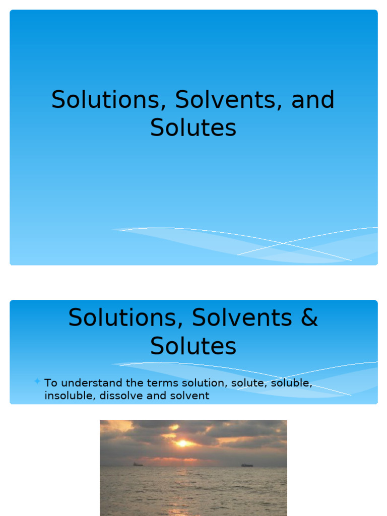 07 Solutions Solvents Solutes | PDF
